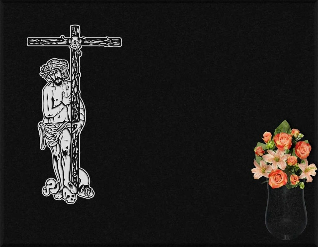 Lápida grabada Cristo G.298 - Mármoles Artesanos